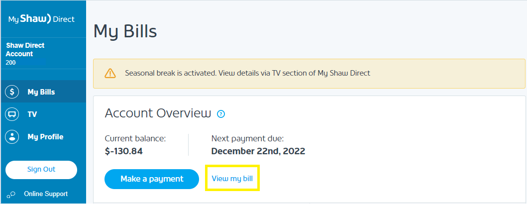 Shaw Direct Billing Frequently Asked Questions
